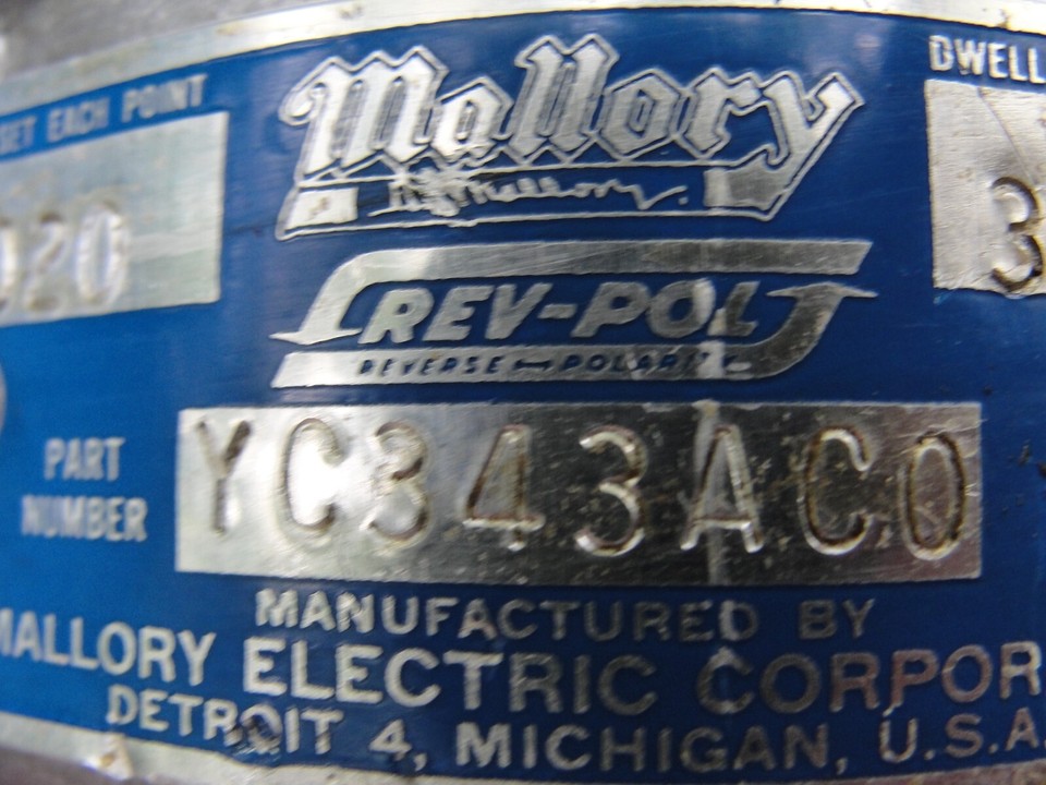 Mallory YC-343 ACO Dual Point Distributor Ford FE 390 427 428 Hot Rod ...