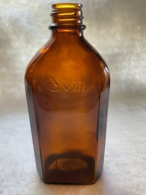 Vintage Brockway Amber Medicine Embossed Sani Glass Bottle - 6" | eBay