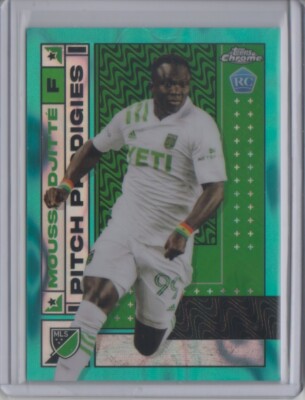 2022 Topps Chrome MLS Aqua Lava Refractor #174 Moussa Djitte PP RC 041/ ...