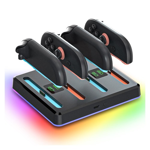 Switch 2 Controller Charger Dock with RGB Lighting, Fast Charging for 2 ...