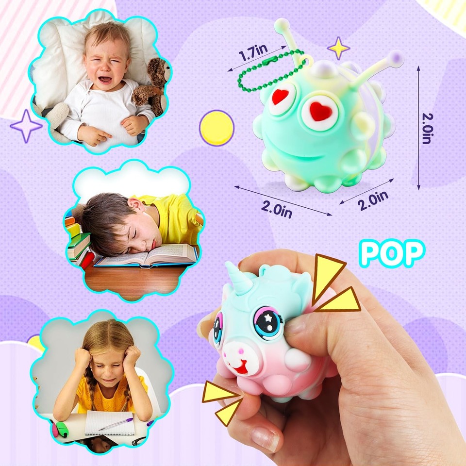 Party Favors for Kids,3D Animal Pop Balls Fidget Toys,Birthday Gifts ...
