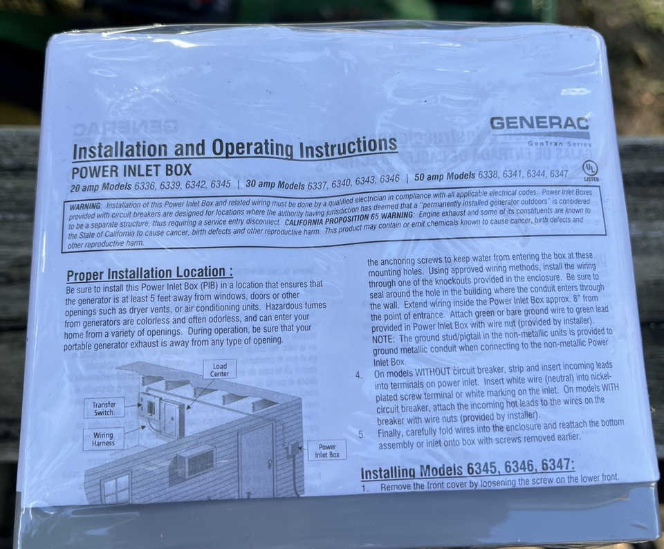 Generac Transfer Switch Kit Model #6294 "New Open Box" | eBay