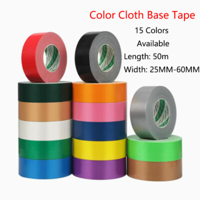 50m Color Cloth Base Tape Cloth Duct Tape Carpet Floor Waterproof Tapes ...