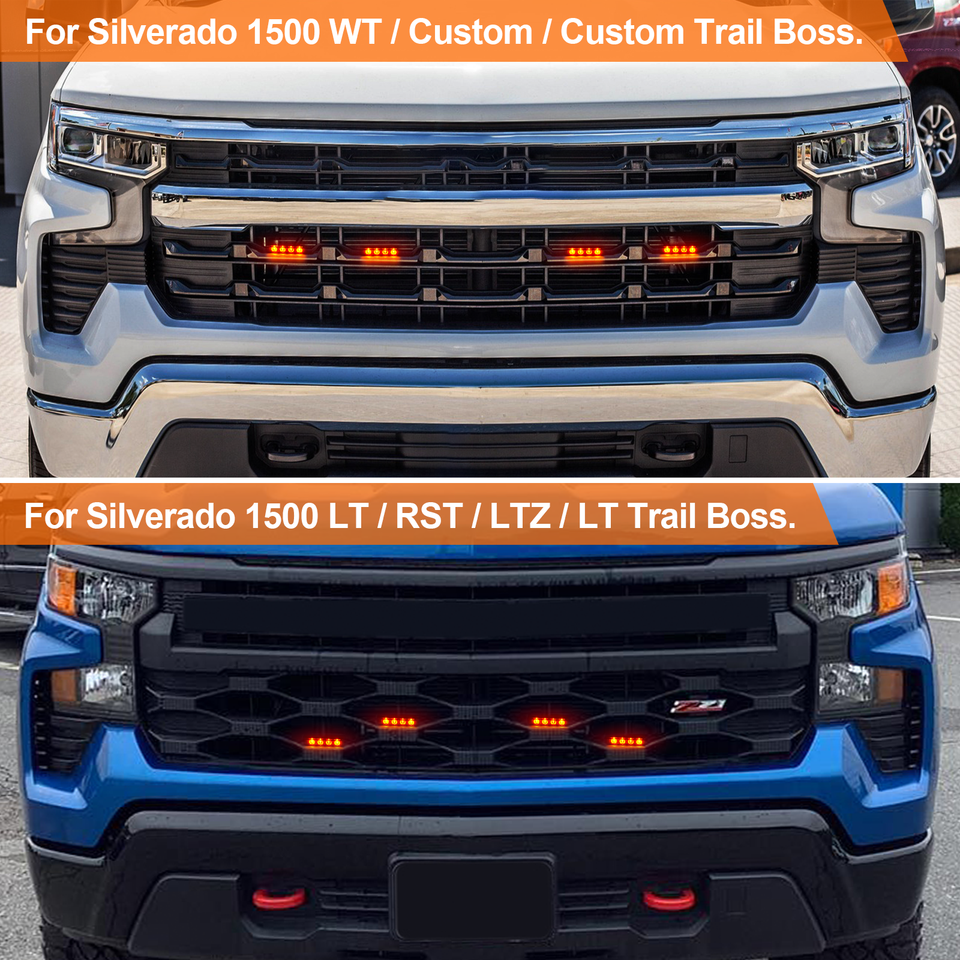 LED Front Grille Lights for 2019-2024 Chevrolet Silverado 1500 Grill ...