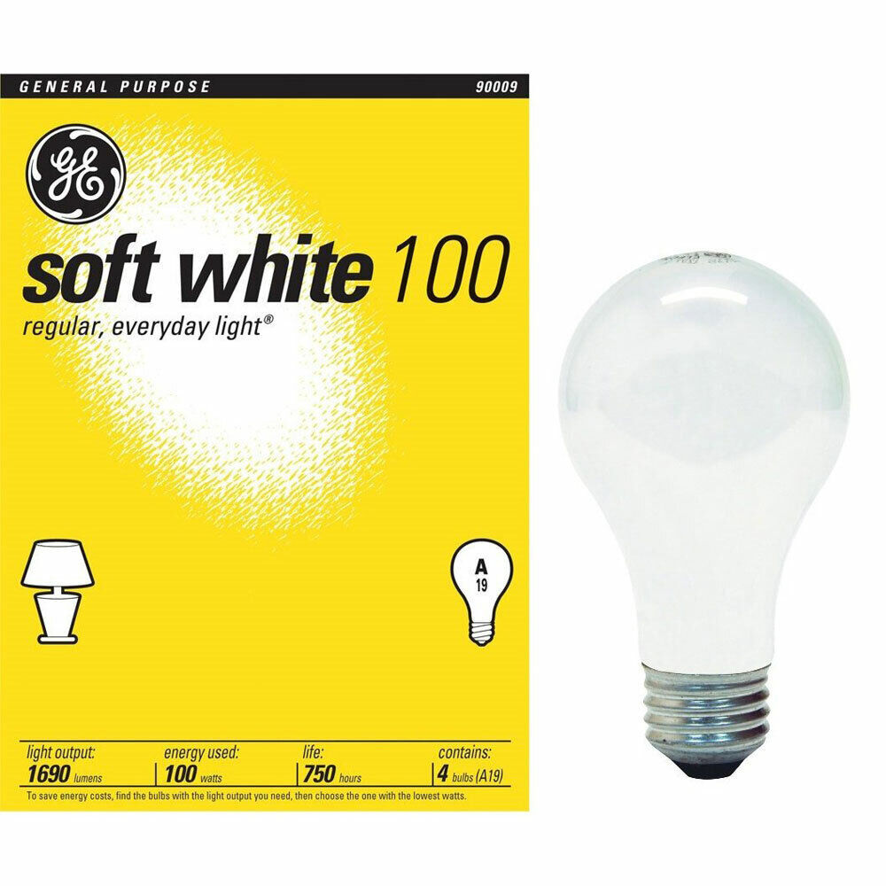 GE 41036 100W Incandescent Light Bulb, Soft White - 48 Pack for sale ...