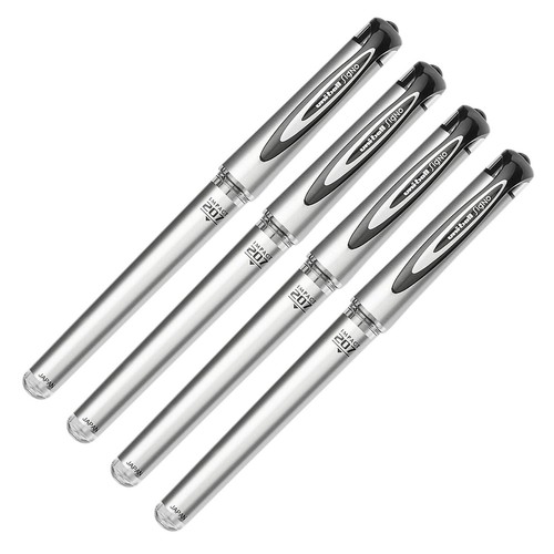 Uniball 207 Impact 4 Pens Black Gel Ink Bold Point 1.0mm Signo Archival ...