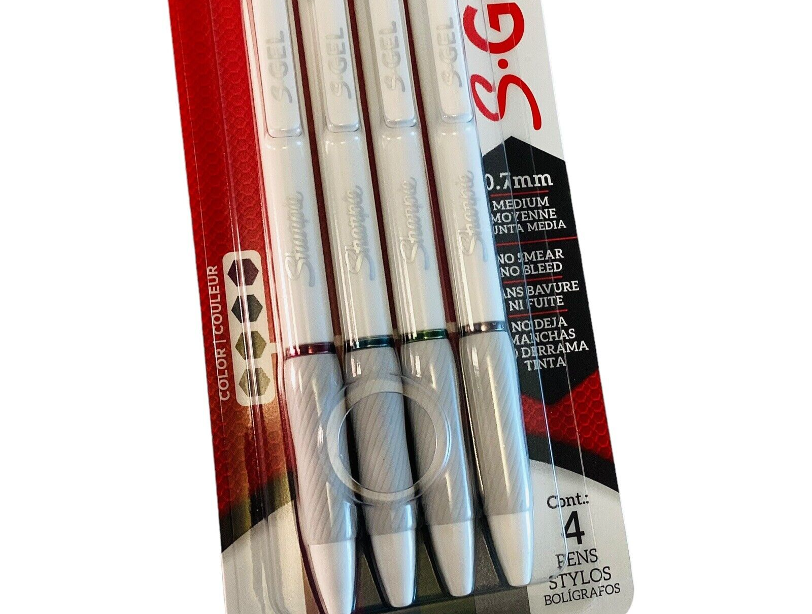 Sharpie S-Gel Pens "Assorted Colors" White Barrel 0.7mm, Vivid Bold Ink ...