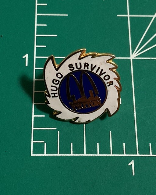 McDonalds Hurricane Hugo Survivor Lapel Hat Pin Triton 1989 | eBay