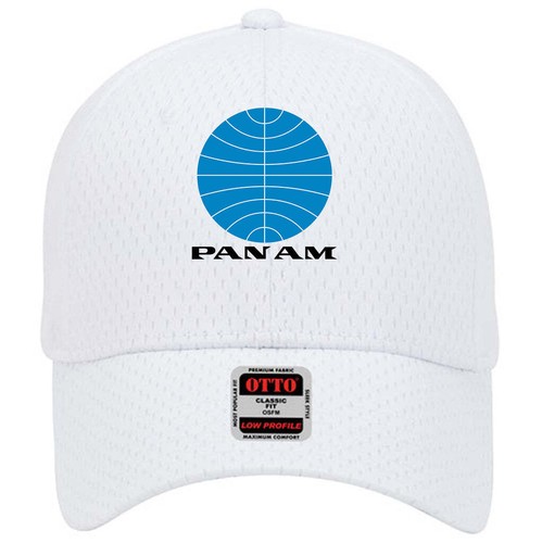 Pan Am American Globe Logo Adjustable Otto Classic White Mesh Baseball ...