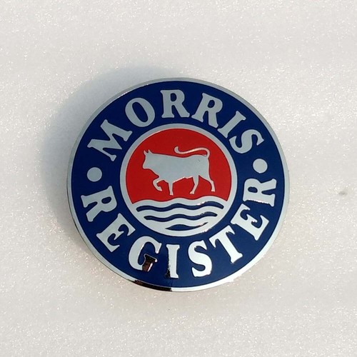 Morris Register Blue Brass Chrome Round Badge Emblem | eBay