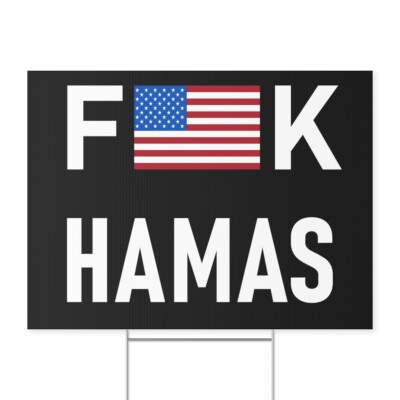 Support Israel Anti Hamas Yard Sign with American Flag | eBay