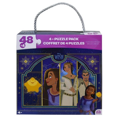 Spin Master Disney Wish 4-pack 48-piece Jigsaw Puzzles in Storage Box ...
