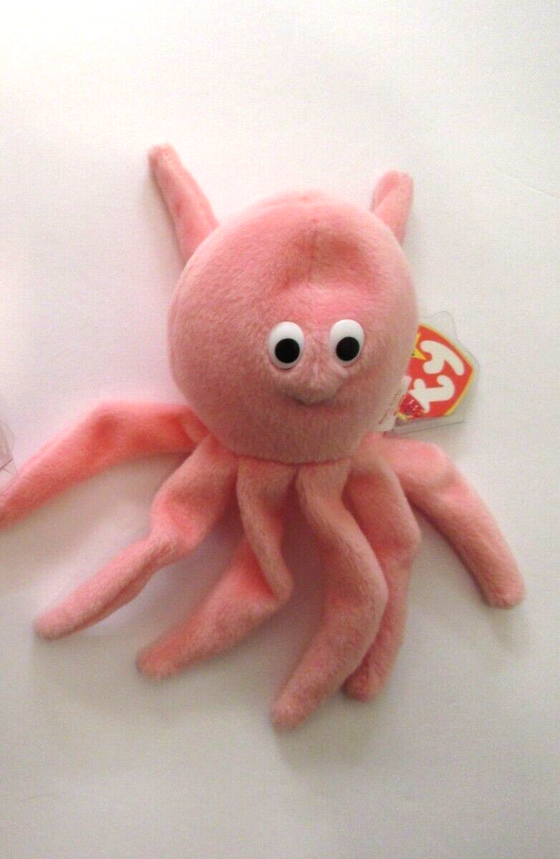 VALENTINES DAY BEANIE BABIE BY TY WARNER "INKY " THE PINK OCTOPUS/WITH ...