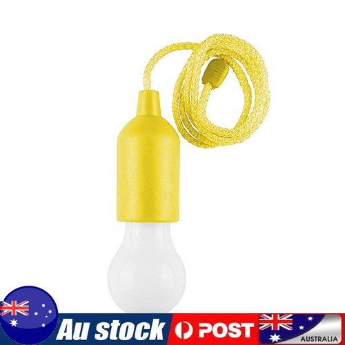 LED Pull Cord Light Bulb Battery Portable Hanging Lamp (Yellow) New ...