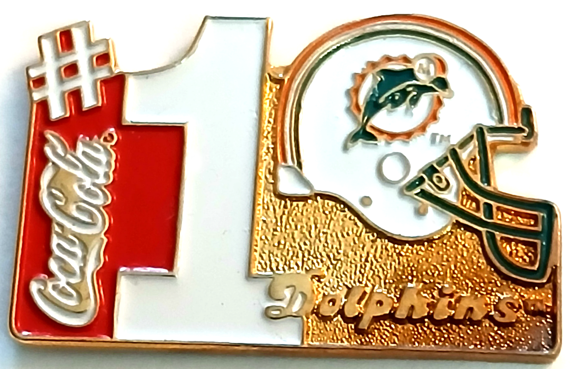 Dolphins Pins RARE Miami Dolphins 1994 COCACOLA #1 Football Collector ...