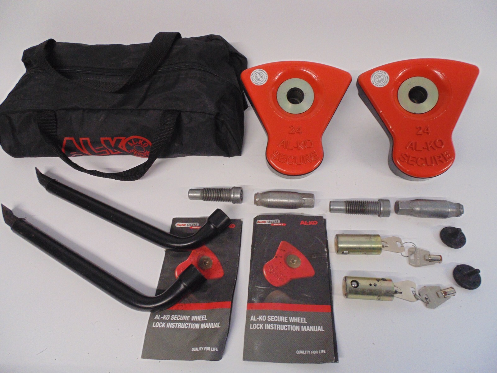 Alko Al-KO 24 Twin Axle Wheel Lock Set Caravan Motorhome Wheel Lock Kit ...