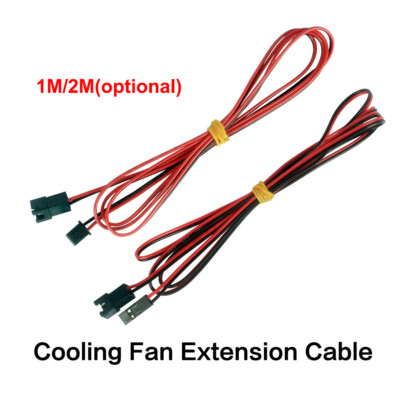 3Pcs 1m/2m Cooling Fan Extension Cable 2pin XH2.54 Connection Line ...