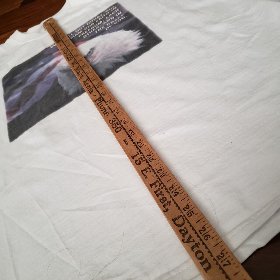 Vintage Patriot American Flag & Eagle 9/11 T-Shirt Adult XL White USA ...
