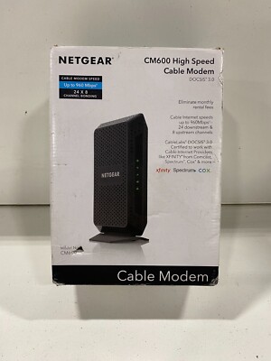 NETGEAR CM600 High Speed 24x8 Cable Modem DOCSIS 3.0 | eBay