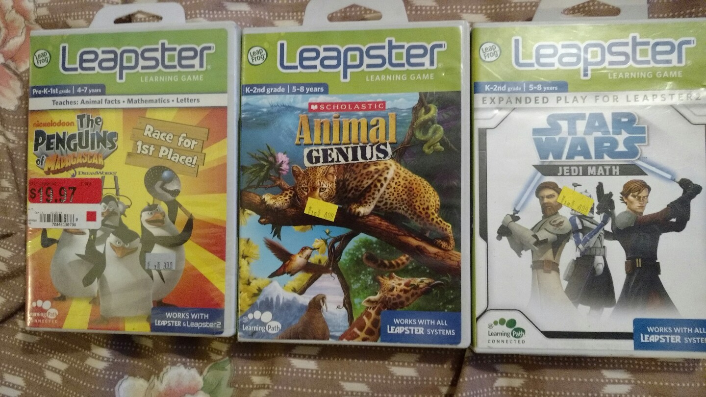 LeapFrog Leapster Star Wars Jedi Math,animal genius, the penguins ...