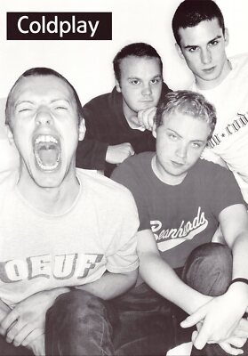 Vintage Coldplay Group Shot Black & White Poster 33 x 23 | eBay
