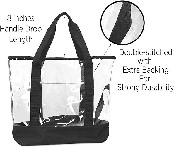 20" Large Clear Tote Bag with Small Pouch | eBay