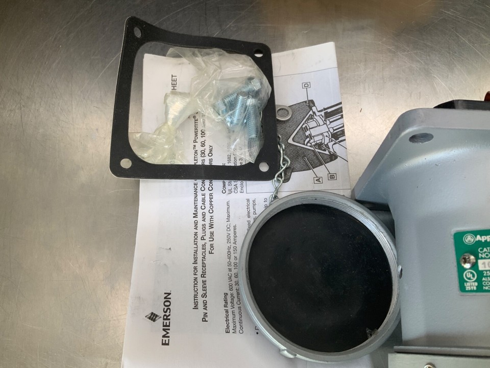 Appleton ADR1034 Pin & Sleeve Receptacle, 100A, 4P3W | eBay