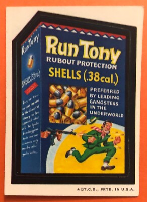 1973 TOPPS WACKY PACKAGES SERIES 2 WHITE BACK STICKER RUN TONY RUBOUT ...