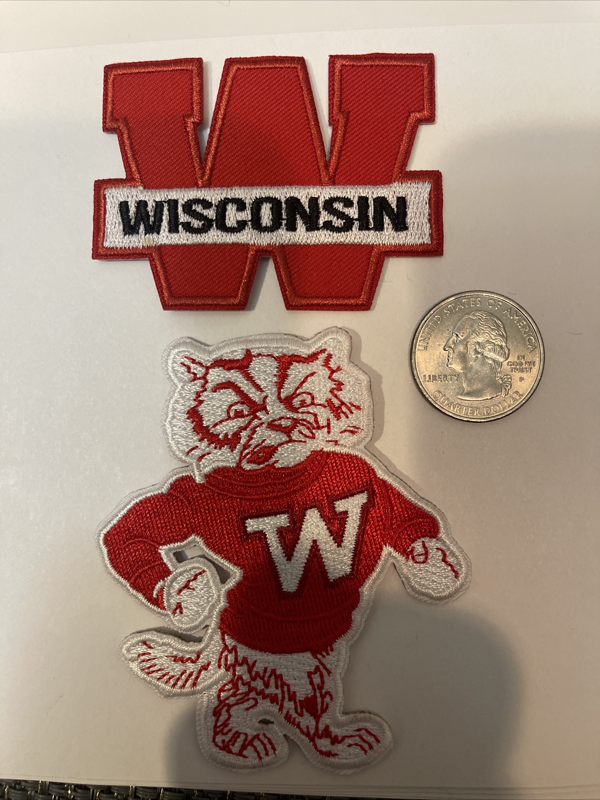 2- UNIVERSITY OF Wisconsin Badgers Vintage Embroidered Iron on Patches ...