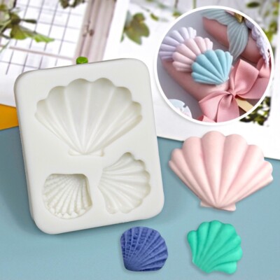 Sea Shell Silicone Fondant Icing Mould Cake Chocolate Sugarpaste Mold ...