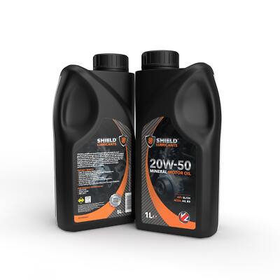 20W50 MINERAL OIL ENGINE SHIELD LUBRICANTS 1L, 5L, 20L, 200L, 1000L 20W ...