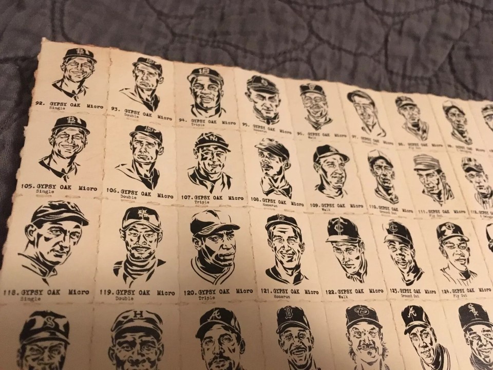 Gypsy Oak 2017 Uncut Micro Portrait 91 Card Sheet gumball machine art ...