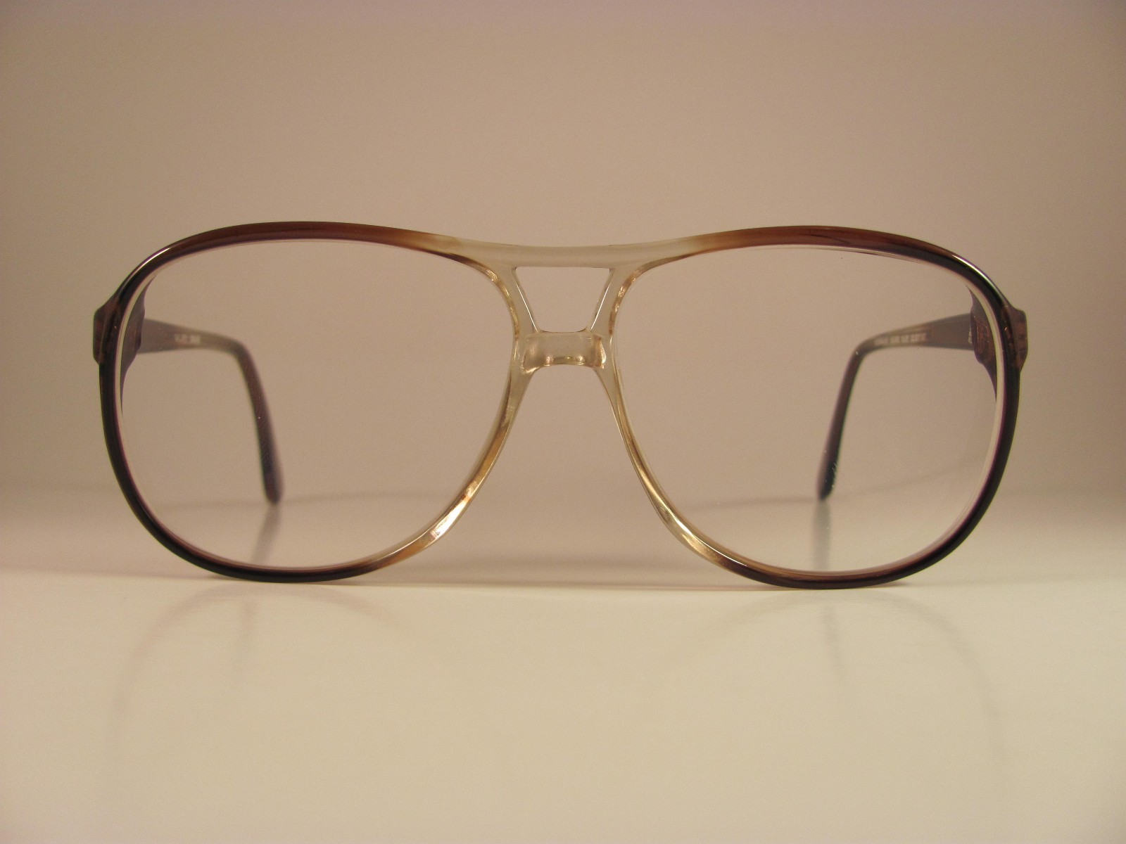 Vintage Kenmark Gallery Reggie Brown & Clear Fade Full-Rim RX Eyeglass ...