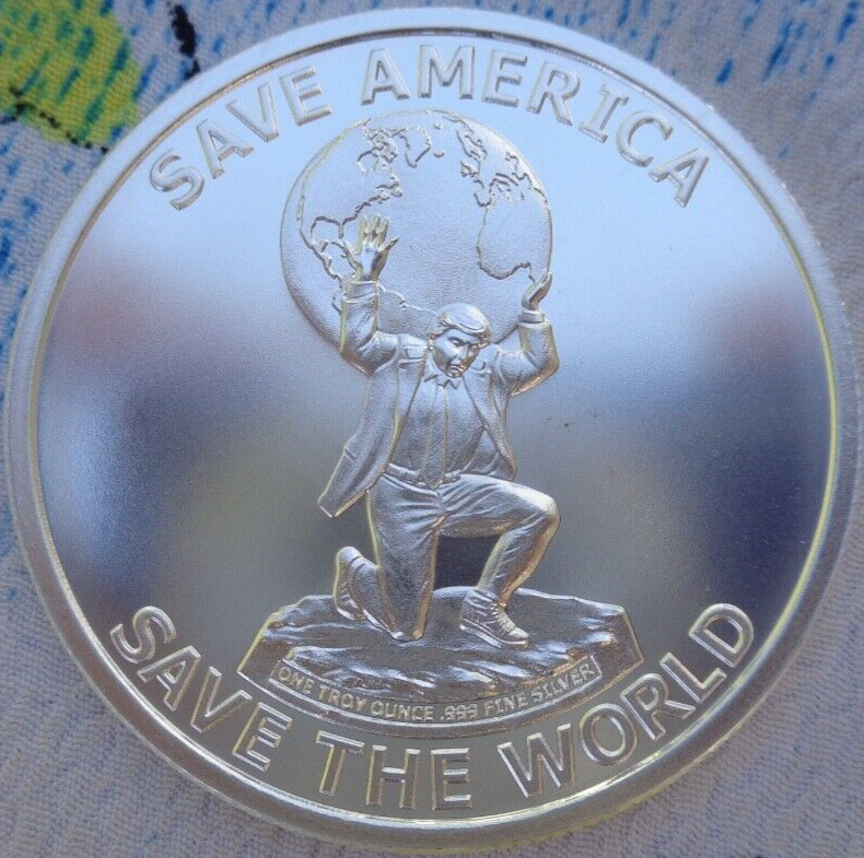 1 oz. TRUMP OMG - ORANGE MAN GOOD - SAVE AMERICA rounds .999 fine ...