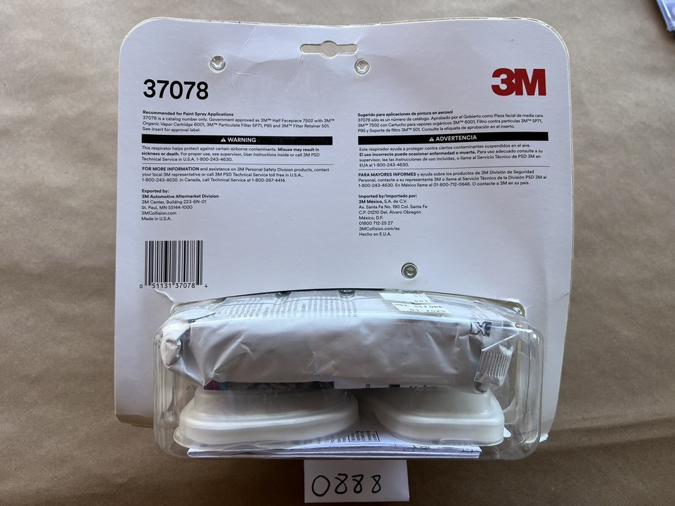 Professional Series Half Facepiece Paint Spray Packout 37078, Medium 3M ...