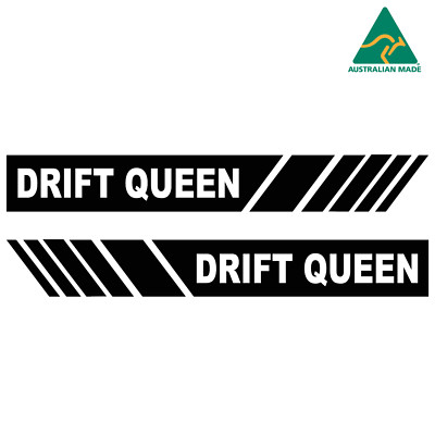Drift Queen 2 Piece Set Side Mirror Side Stripe JDM Vinyl Decal Sticker ...