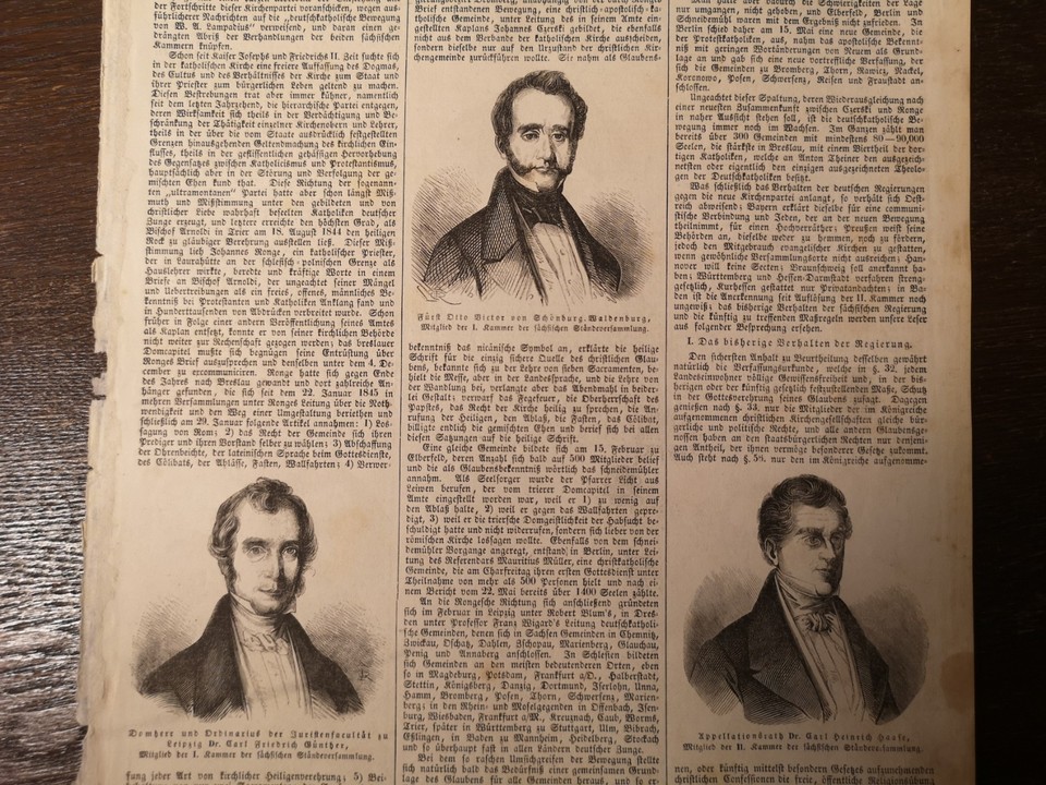 RK 1846 a Zeitungsdruck 226 von Schönburg-Waldenburg Haase Theiner ...