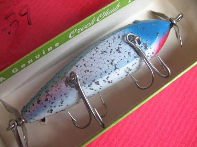 RARE! Vintage CREEK CHUB Injured Minnow Blue Flash #1534 Fishing Lure w ...