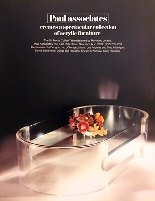 1980 Acrylic St. Moritz Coffee Table Raymond Jurado Design photo promo ...