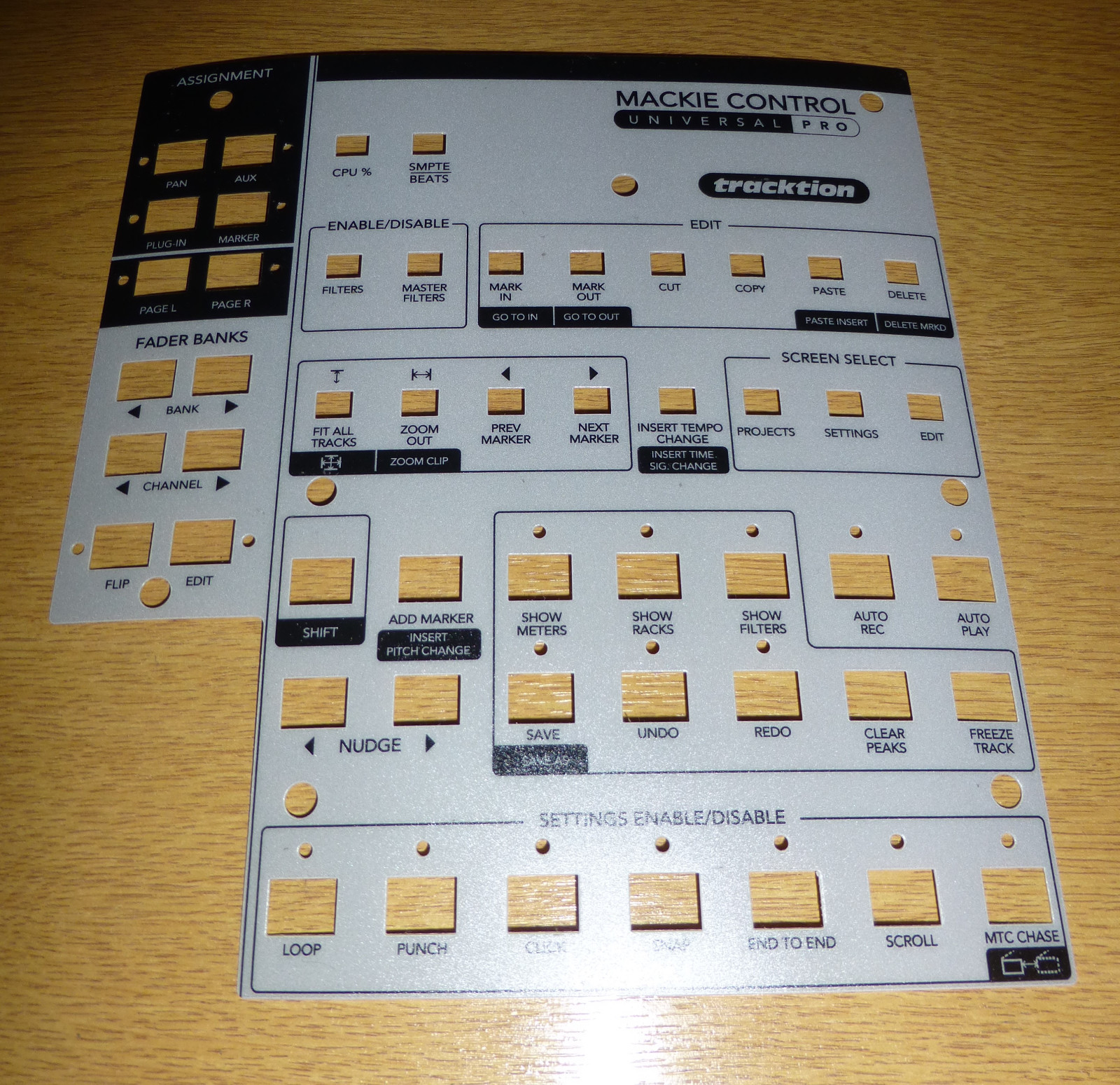 Tracktion Mackie Control Universal MCU Pro lexan overlay | eBay