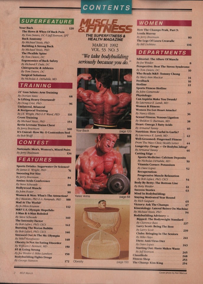 Muscle & Fitness 03/1992 Laura Creavalle Lena Murray Shella Holt Kim ...