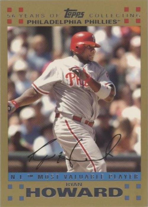 2007 Topps - Award Winner Ryan Howard #322 Gold /2007 for sale online ...