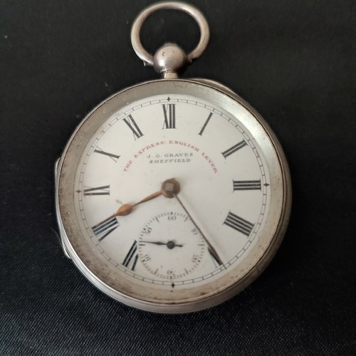 J G Graves, Sheffield Silver Pocket Watch, The Express English Lever ...