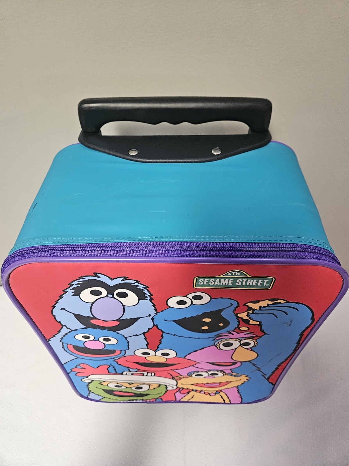 Sesame Street Suitcase Overnight Bag Carry On With Wheels Elmo Cookie ...
