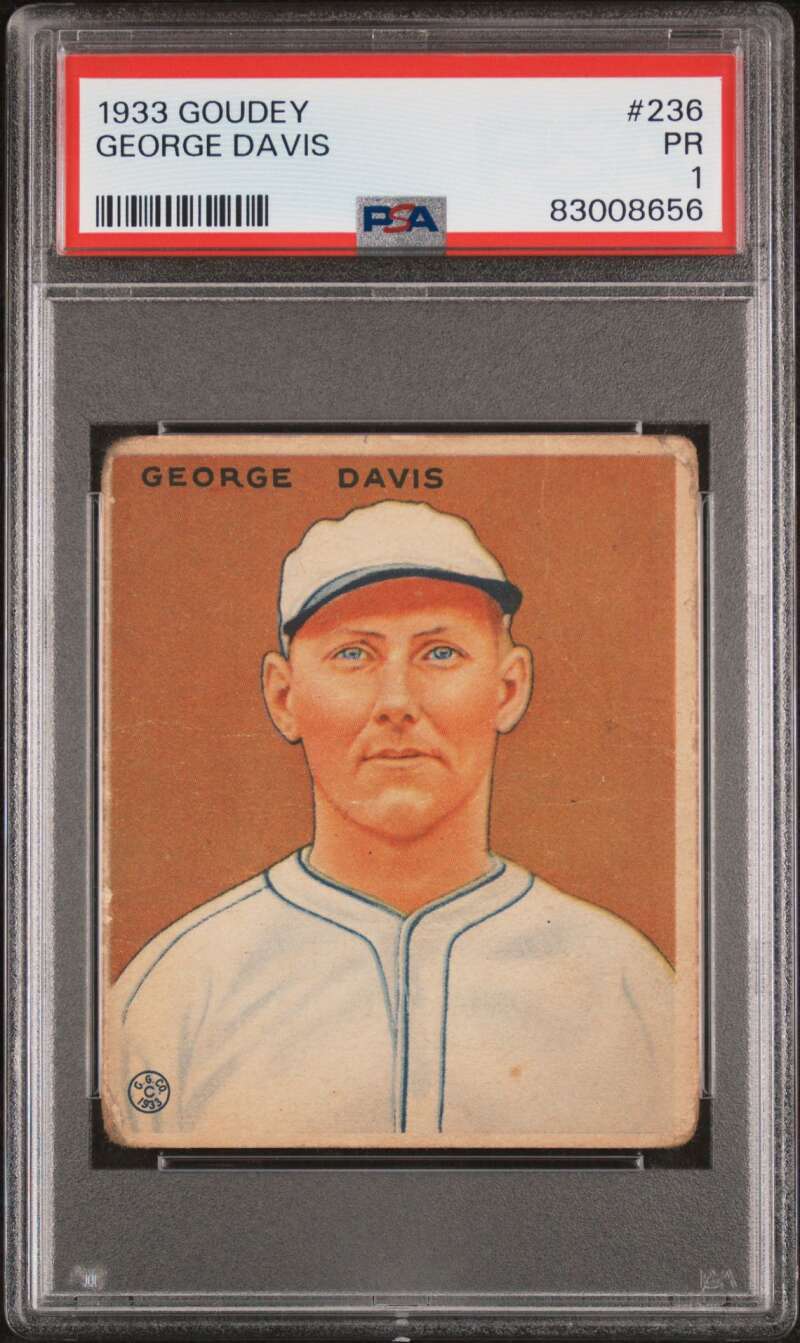 1933 Goudey Big League Chewing Gum - R319 #236 George Davis (RC) for ...