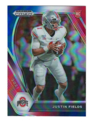Justin Fields 2021 Panini Draft Picks Prizms Red White and Blue #121 ...