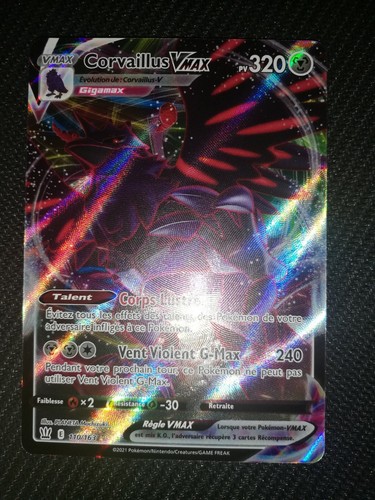 Carte Pokemon Corvaillus Vmax 110/163 Ultra Rare EB4 Style De Combat ...
