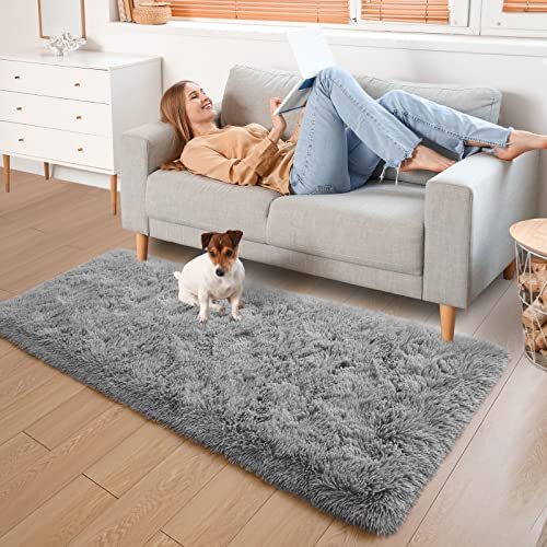Fluffy Runner Rugs for Bedroom Living Room Soft Shag Rug Plush 2x6 Feet ...