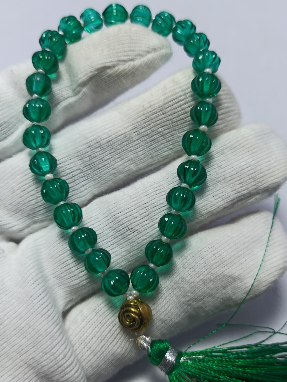 Green Hydro Pumpkin Beads Hand japa mala Meditation Mala 27 beads Mala ...