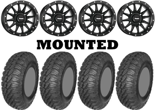Kit 4 AMS M4 Evil Tires 30x10-15 on DragonFire Racing Echo Black Wheels ...